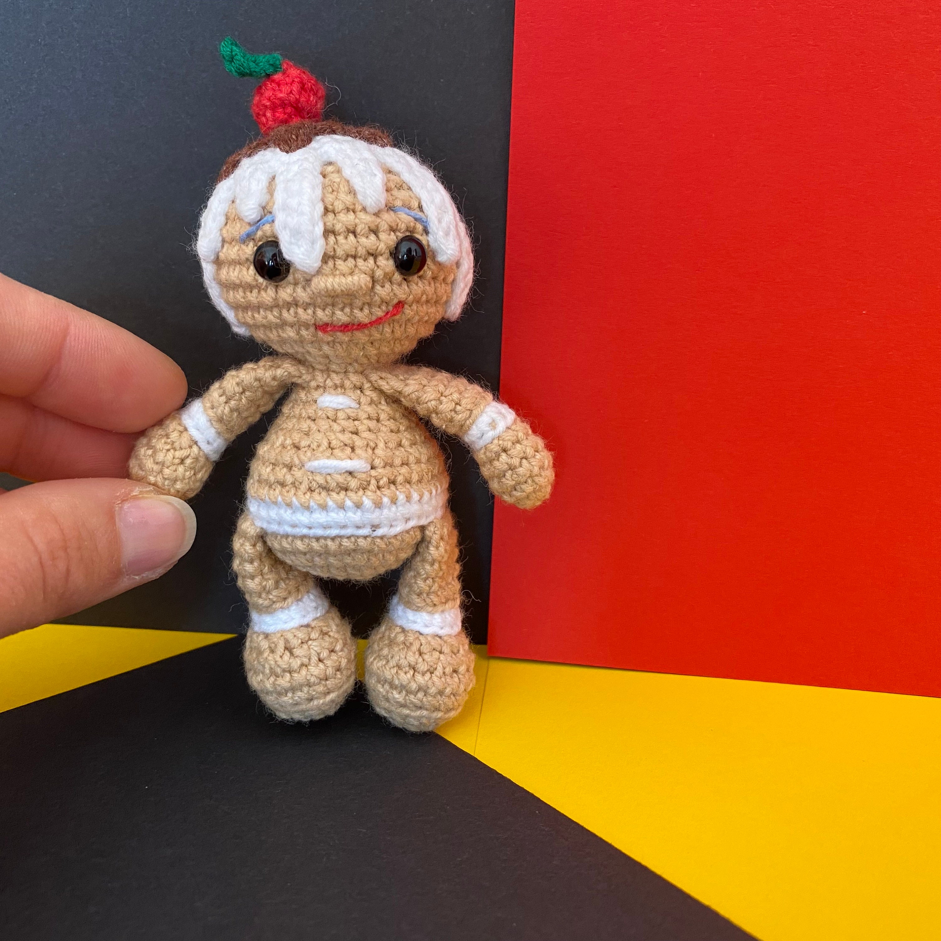 Gingerbread Man Amigurumi Doll, Crochet Plush Stuffed Gingerbread Man ...