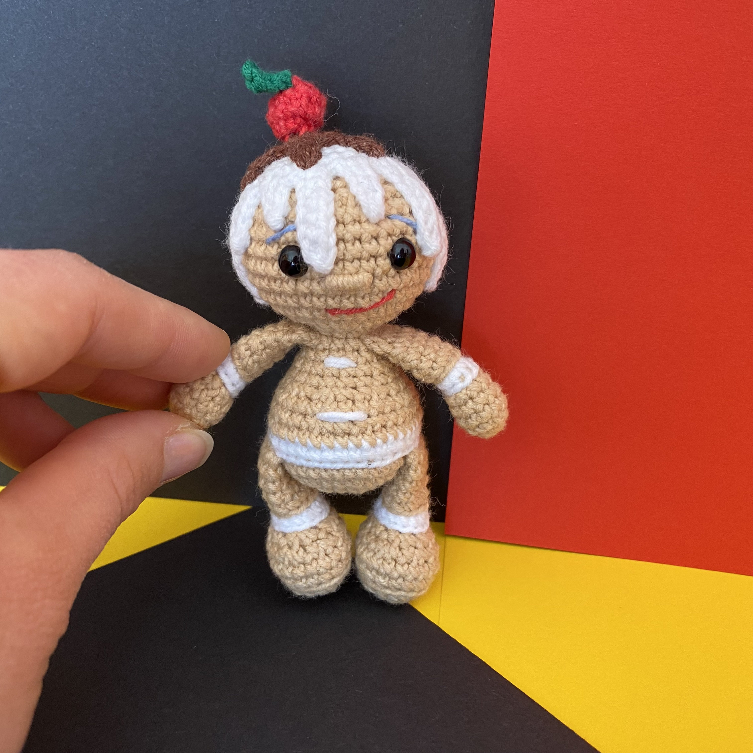 Gingerbread Man Amigurumi Doll, Crochet Plush Stuffed Gingerbread Man ...