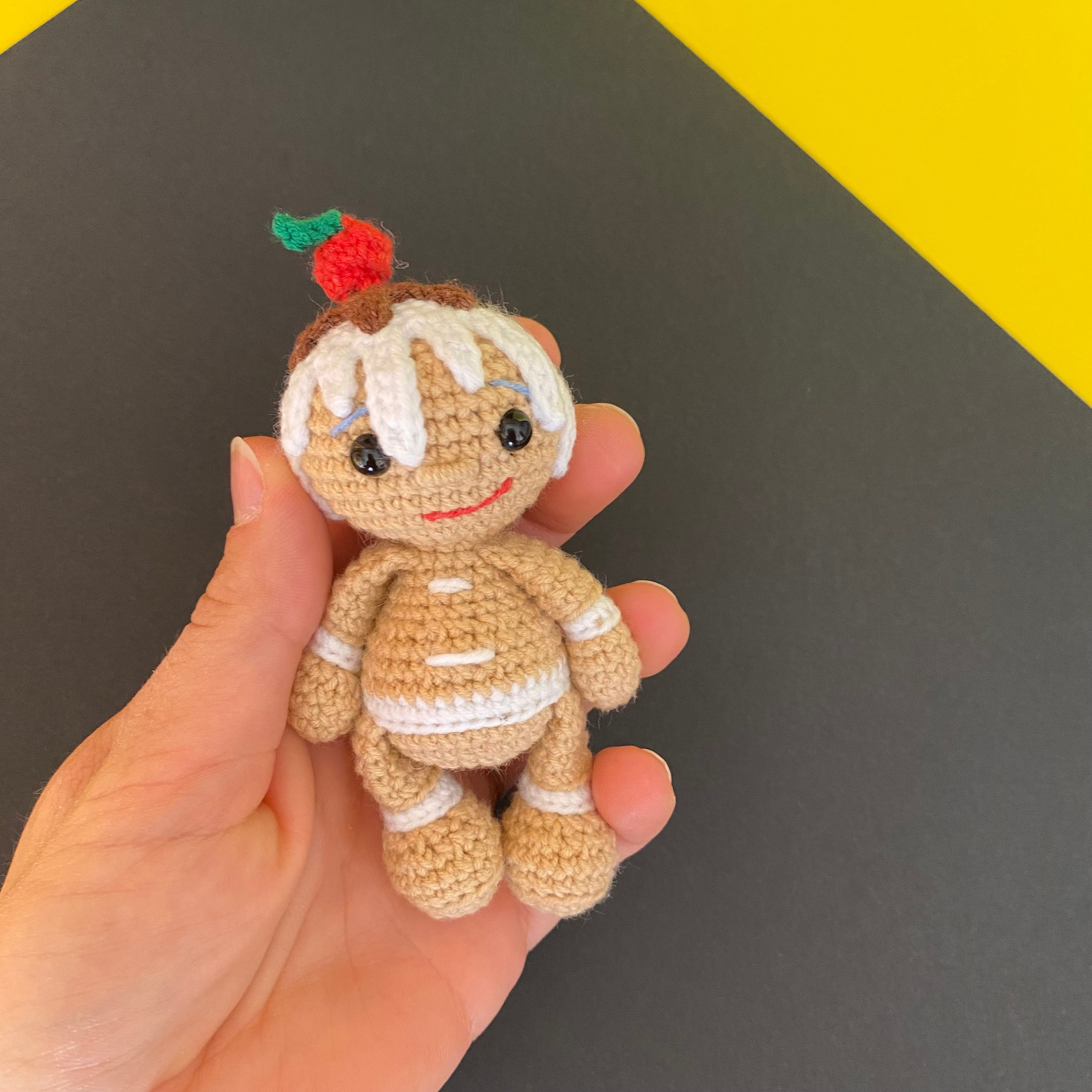 Gingerbread Man Amigurumi Doll, Crochet Plush Stuffed Gingerbread Man ...
