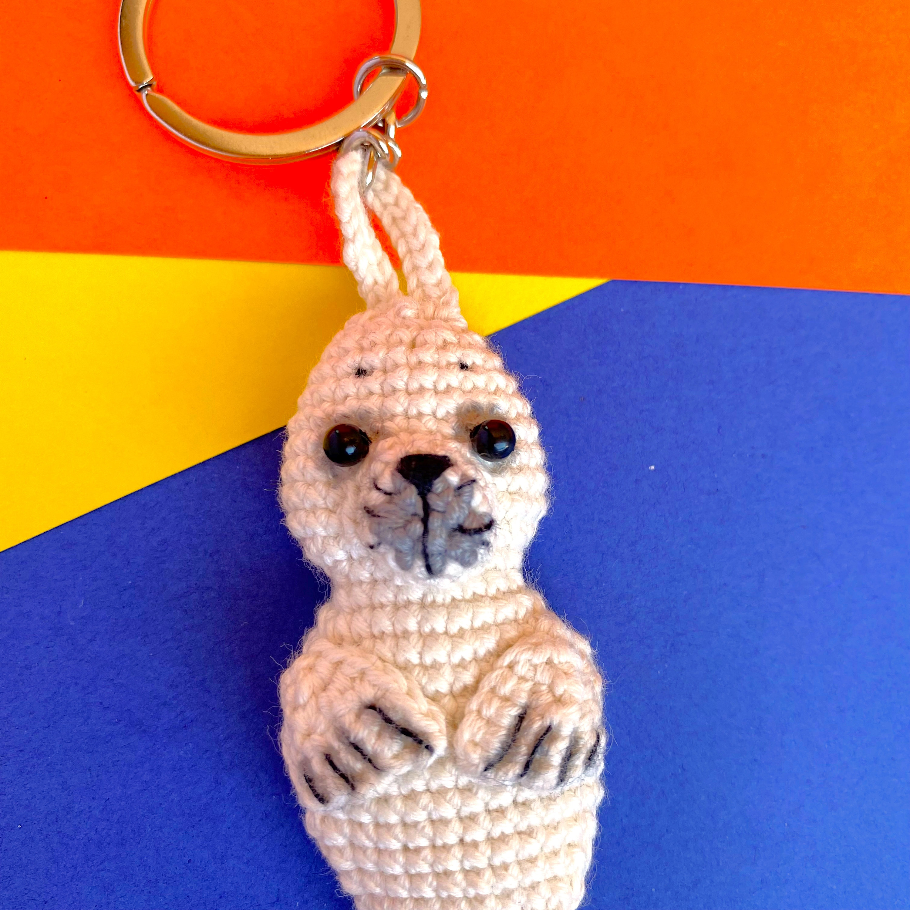 Seal Keychain Crochet, Crochet Plush Stuffed Figure, Amigurumi Seal ...