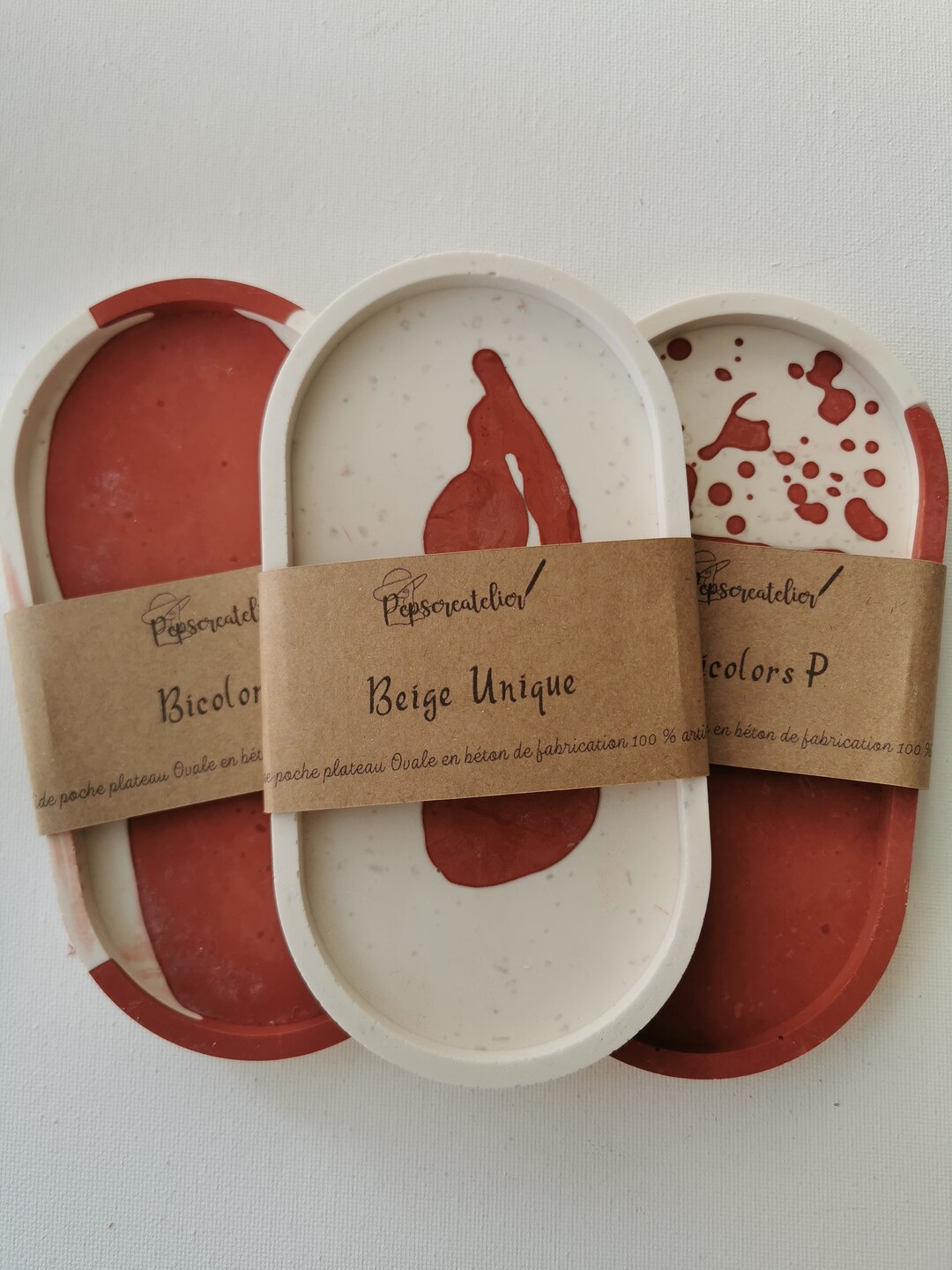 Empty Pocket Tray in Terrazzo Concrete for Interior Decoration Oval ...