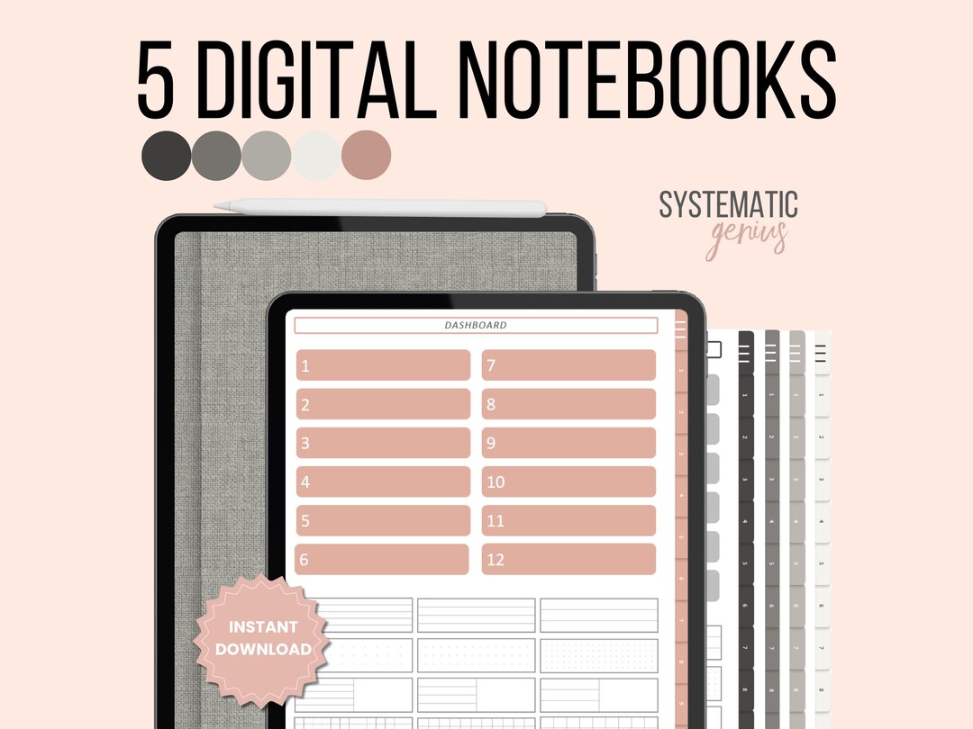 DIGITAL NOTEBOOK | Goodnotes Notebook | iPad Notebook | Hyperlinked ...
