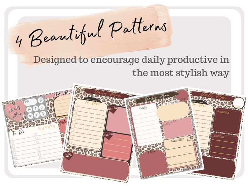 Daily Planner - Leopard Print Theme - Etsy