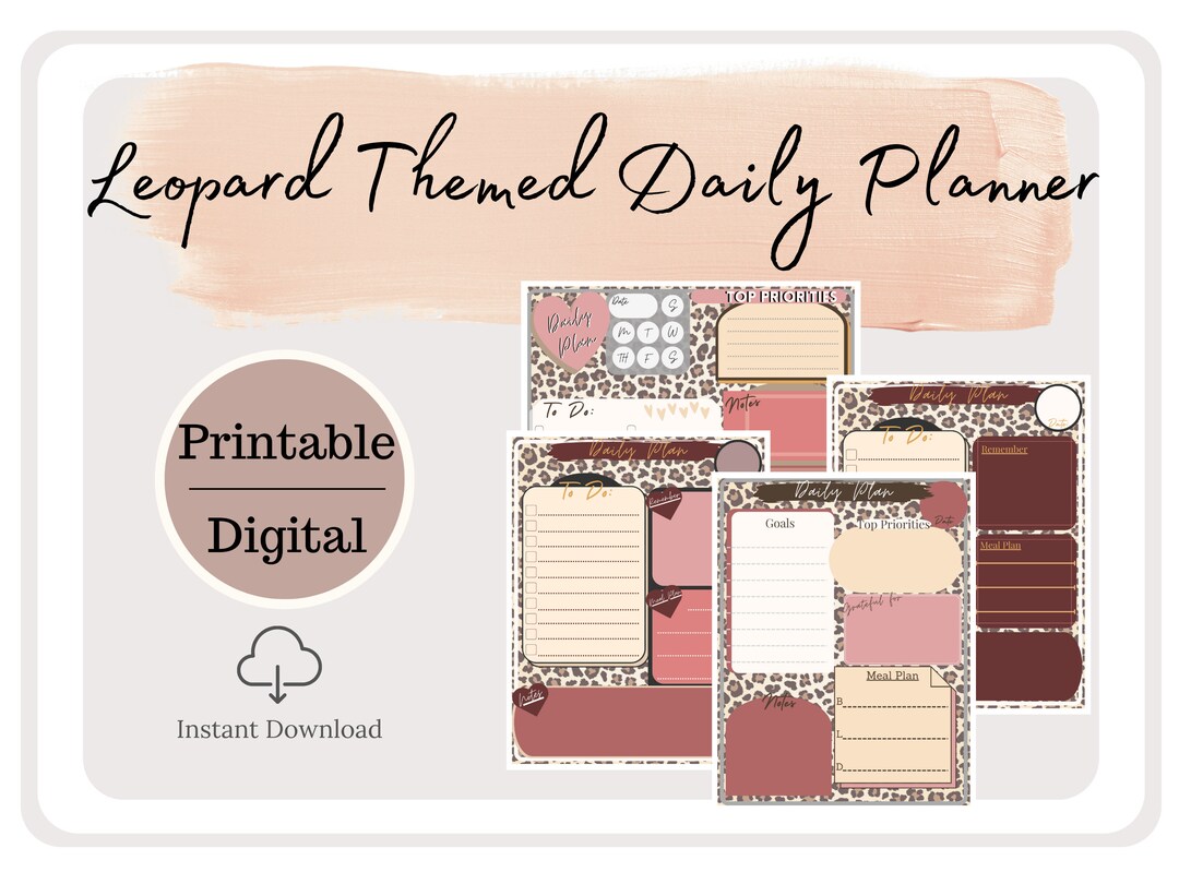 Daily Planner - Leopard Print Theme - Etsy