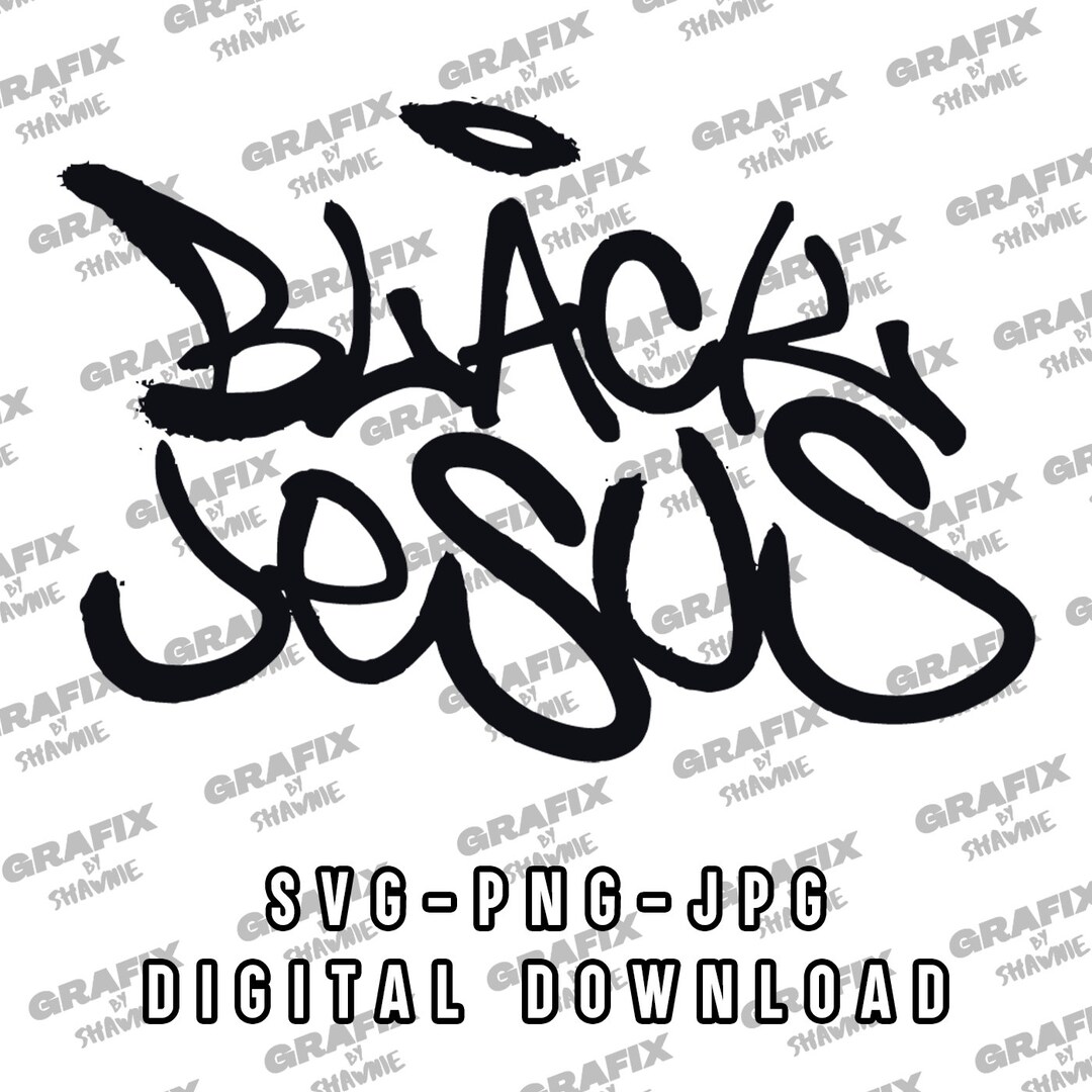 Black Jesus T-shirt Decal, Sticker Decals, SVG, PNG, JPG - Etsy