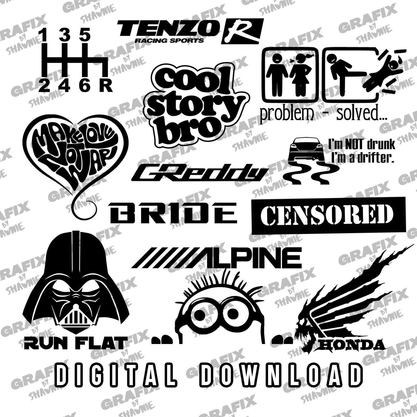 13 Racing Decal Bundle Sticker Decals SVG PNG JPG - Etsy