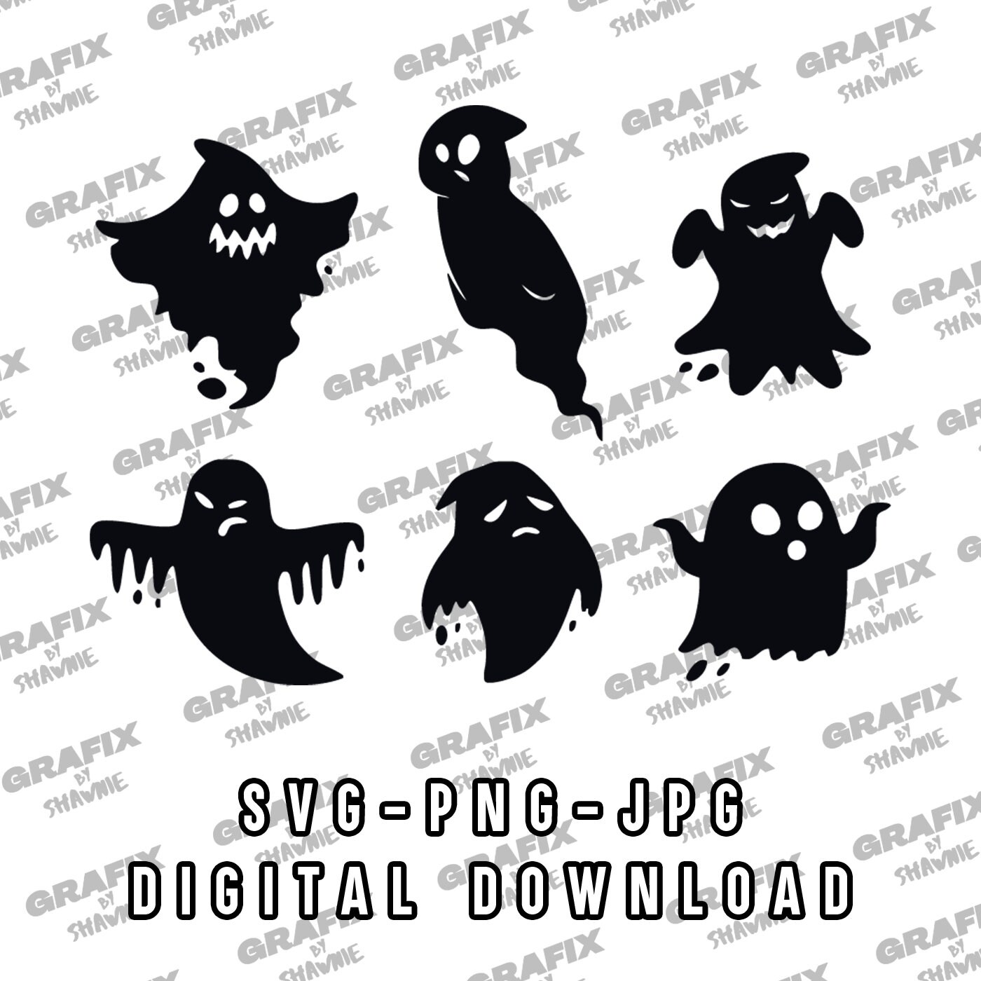 6 Ghost Decal Bundle Sticker Decals SVG PNG JPG - Etsy