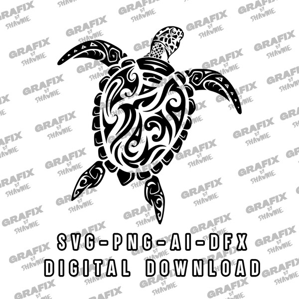 Tribal Turtle Svg - Etsy