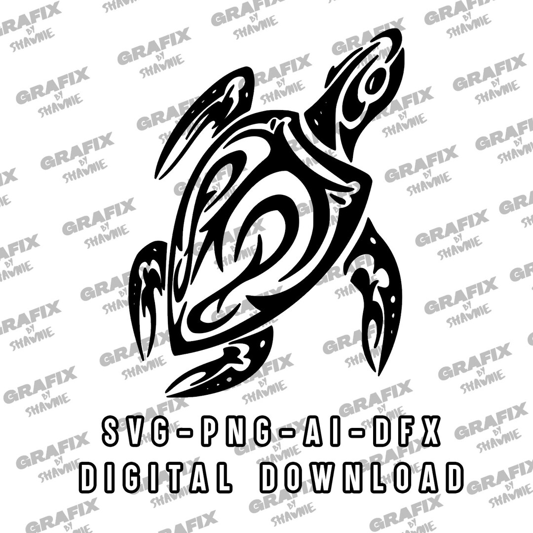 Tribal Turtle Decal, Sticker Decals, SVG, PNG, JPG - Etsy