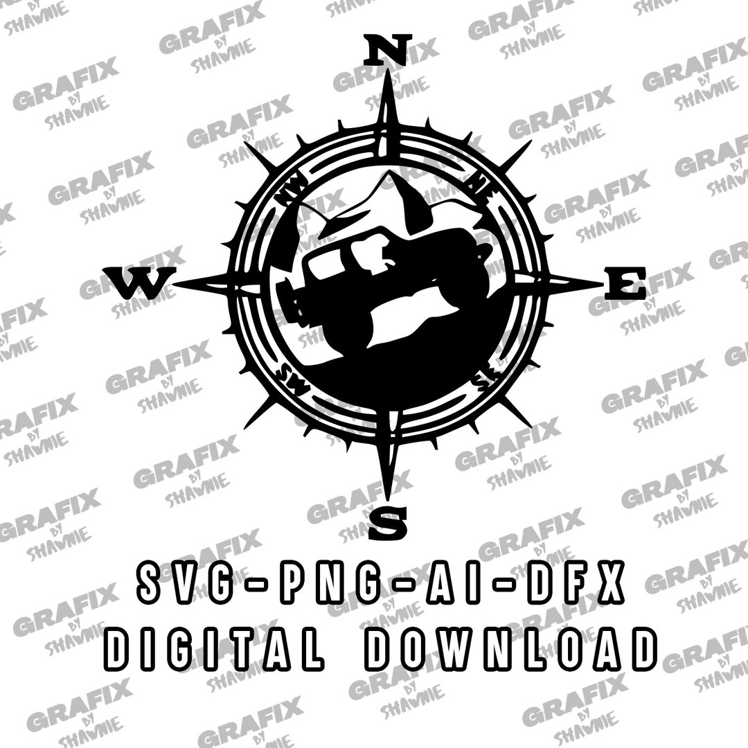 Off Road Compass Decal, Sticker Decals, SVG, PNG, JPG - Etsy