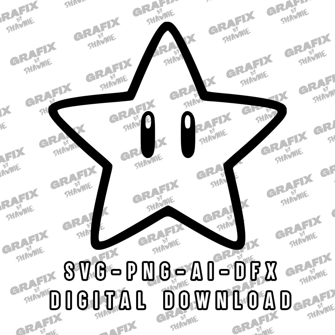 Mario Star Decal, Sticker Decals, SVG, PNG, JPG - Etsy