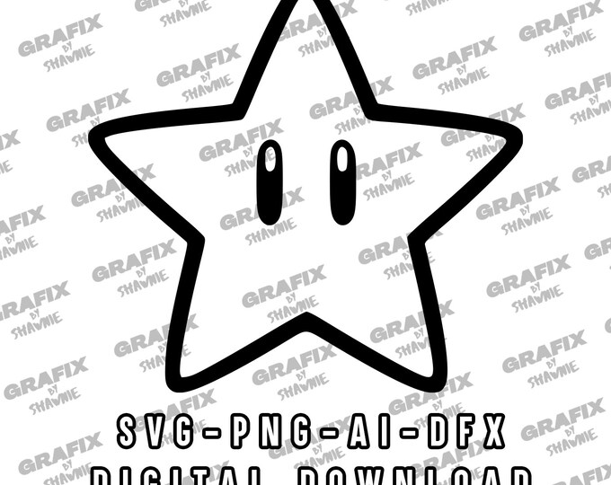 Mario Star SVG for Craft Machines Cricut Cameo Silhouette - Etsy Canada