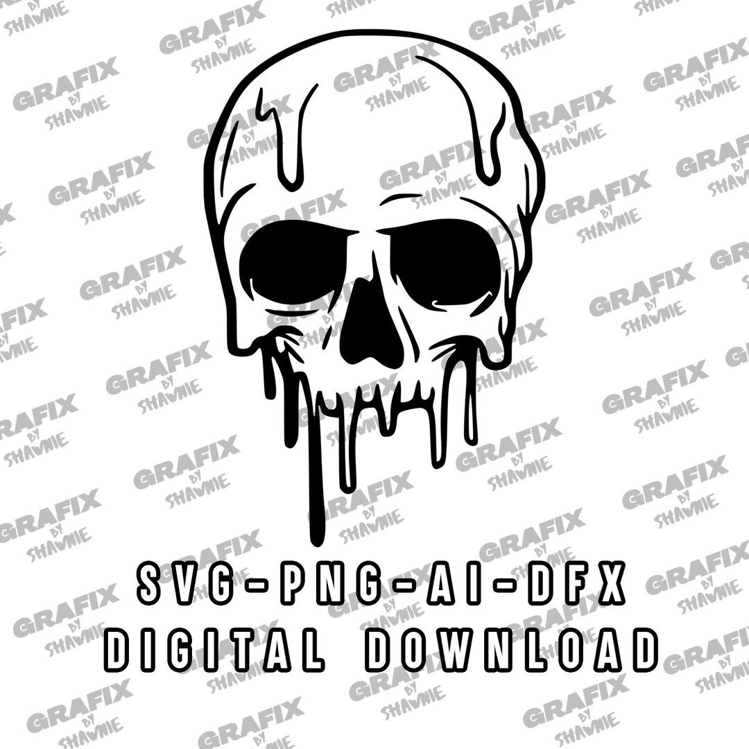 Dripping Skull Decal, Sticker Decals, SVG, PNG, JPG - Etsy
