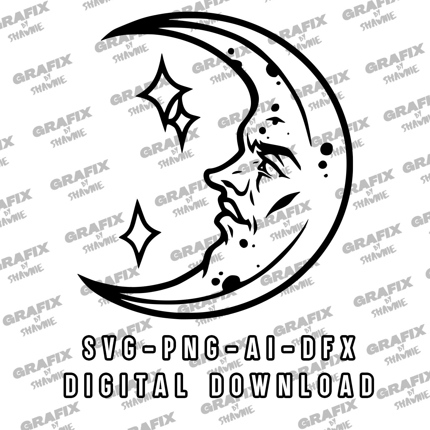 Moon Decal, Sticker Decals, SVG, PNG, JPG - Etsy