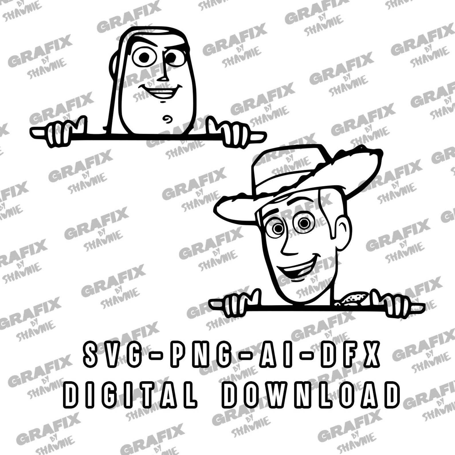 Buzz & Andy Decal, Sticker Decals, SVG, PNG, JPG - Etsy