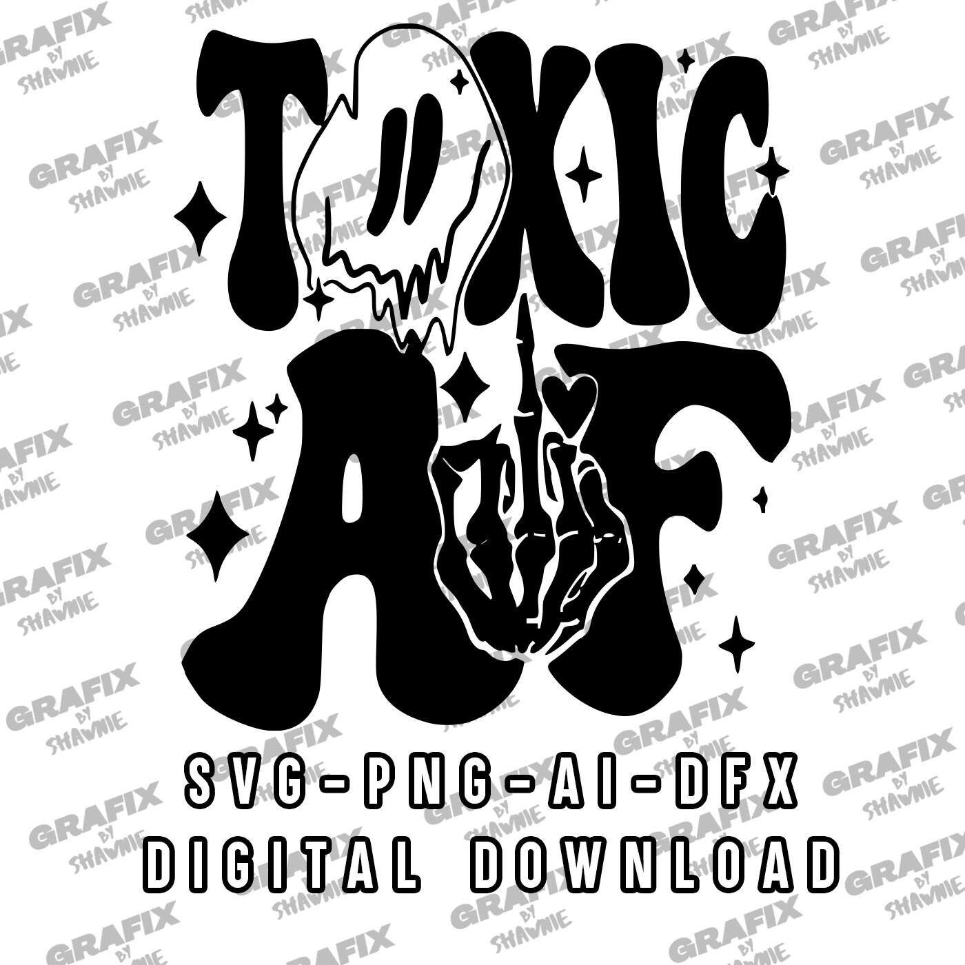 Toxic Af Decal, Sticker Decals, SVG, PNG, JPG - Etsy