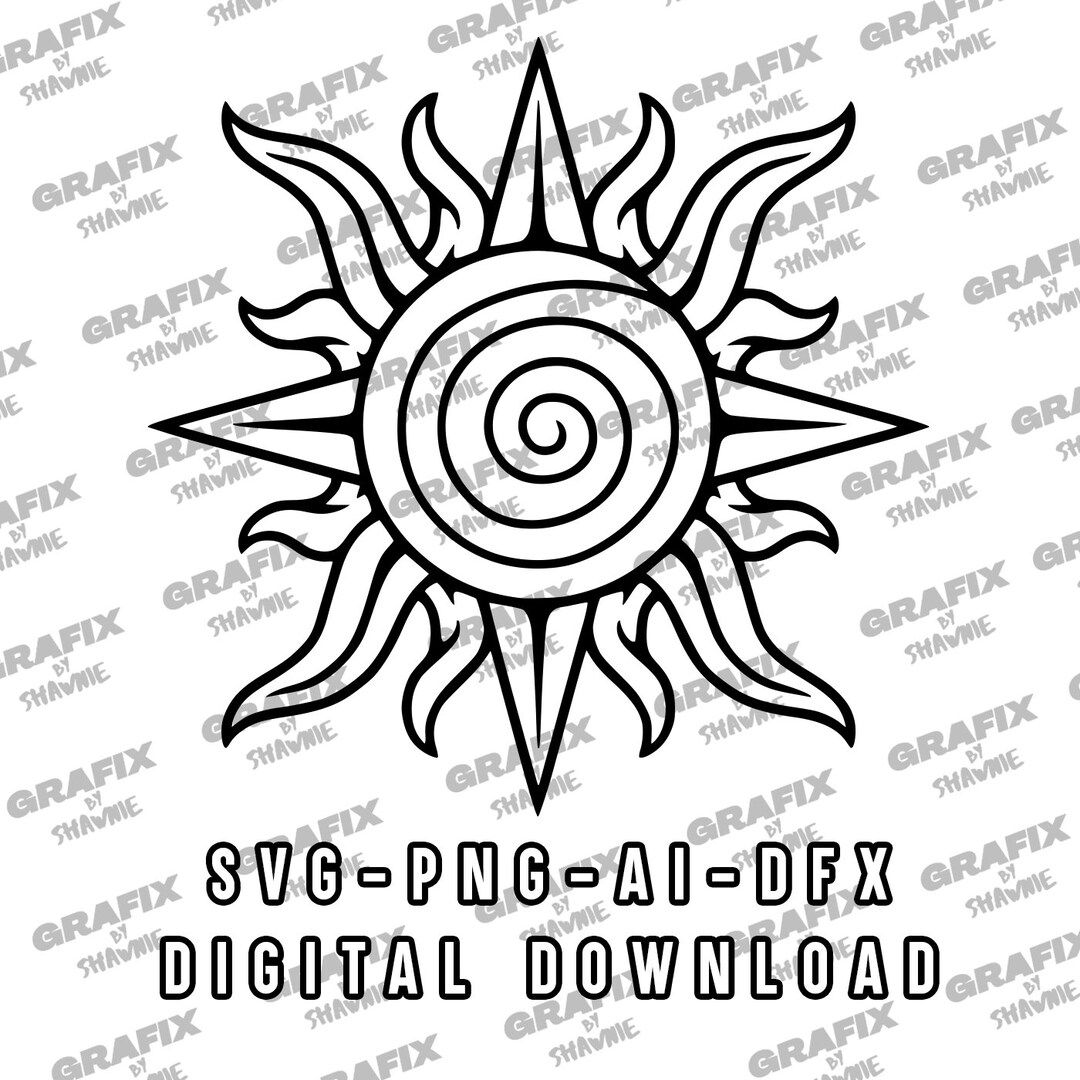 Swirl Sun Decal, Sticker Decals, SVG, PNG, JPG - Etsy