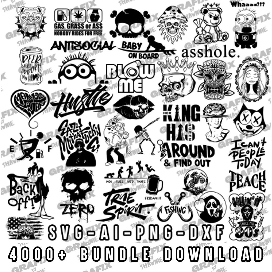 4000+ Svg Decal Bundle, Sticker Decals, SVG, PNG, Ai, DXF Files - Etsy