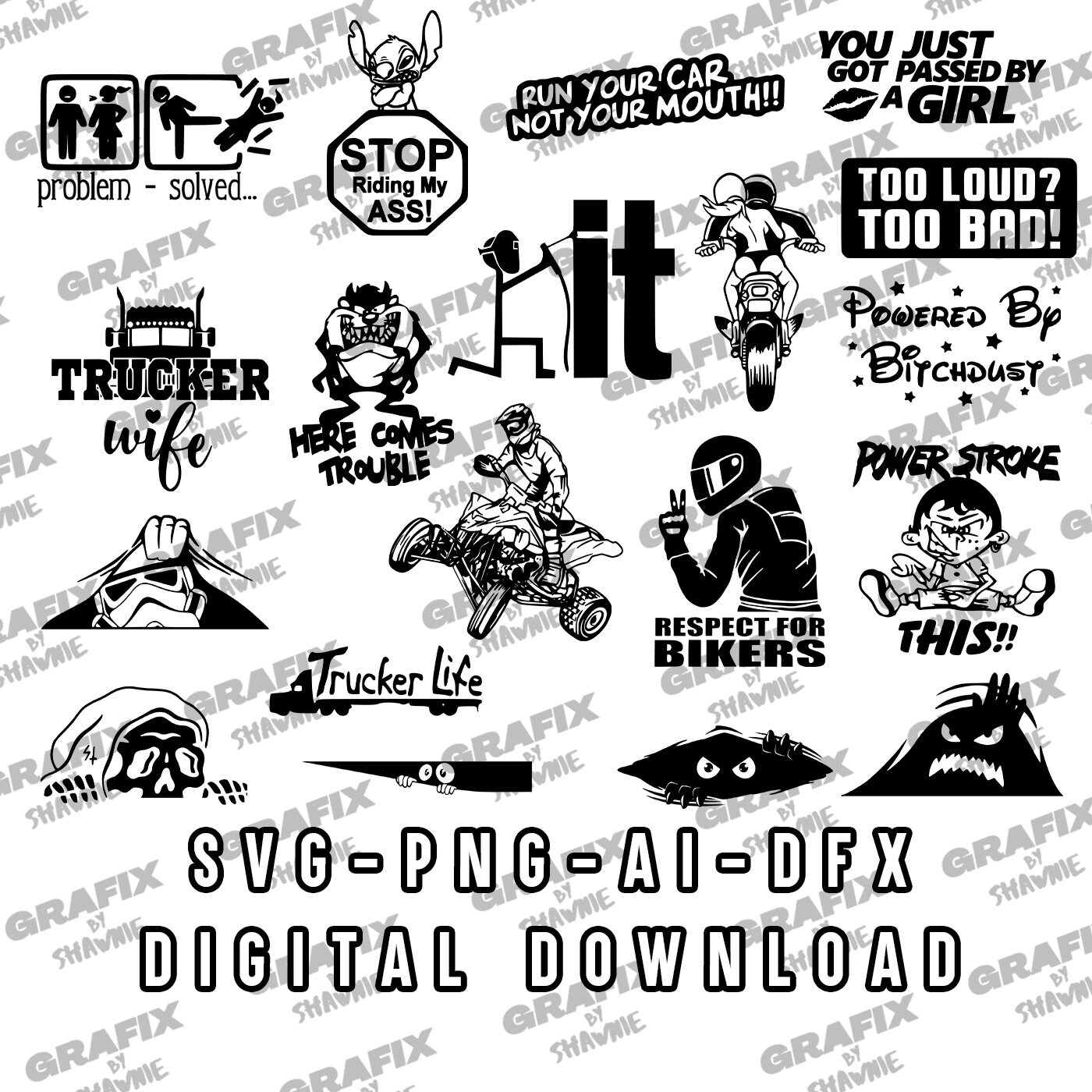 19 Car Decal Bundle, Sticker Decals, SVG, PNG, JPG - Etsy