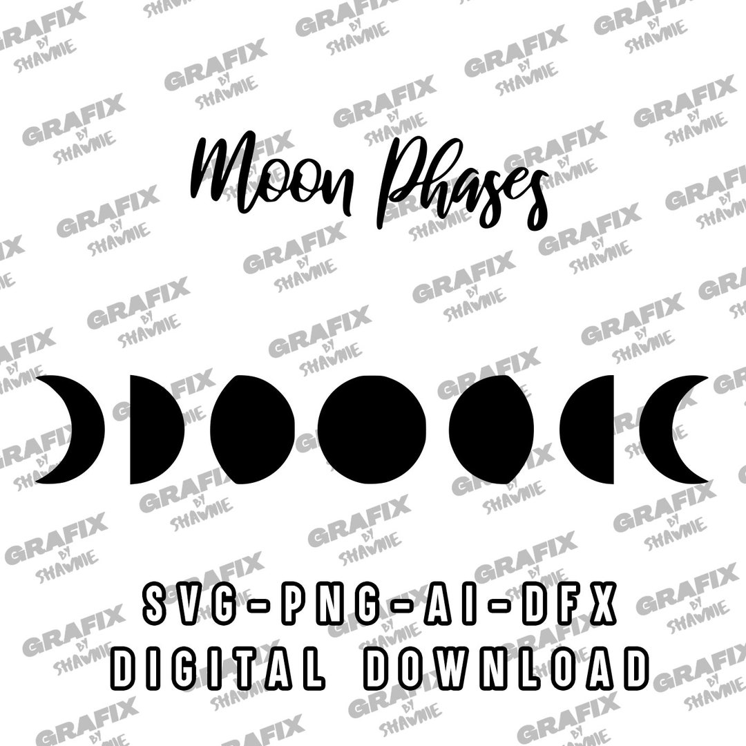Moon Phases Decal, Sticker Decals, SVG, PNG, JPG - Etsy UK