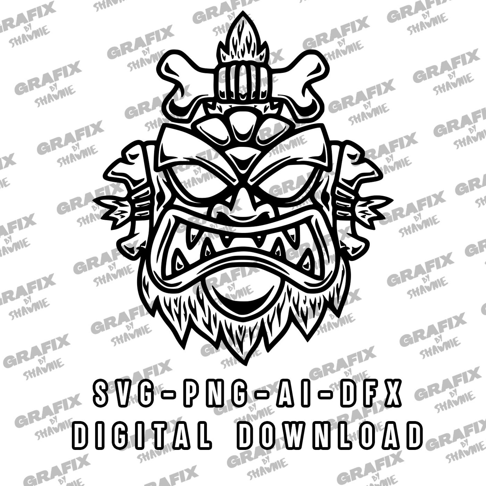 Tribal Tiki Decal, Sticker Decals, SVG, PNG, JPG - Etsy
