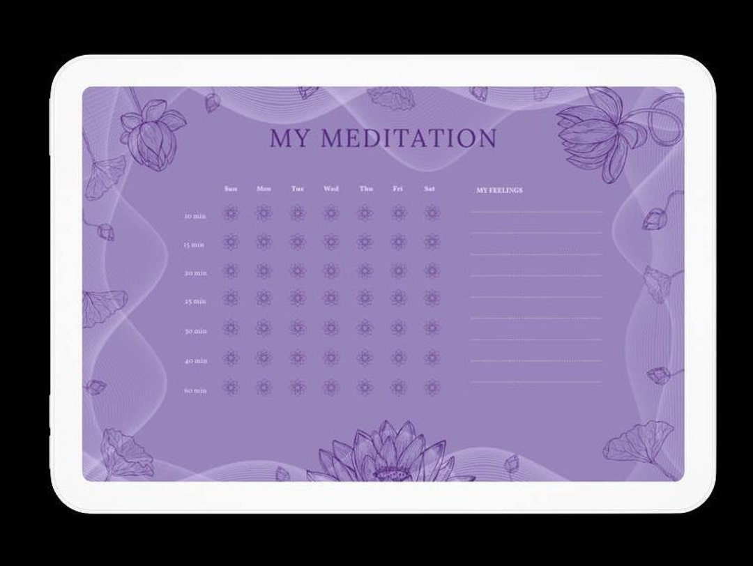 7-week Meditation Tracker, Meditation Planner, Self-development, Mental ...