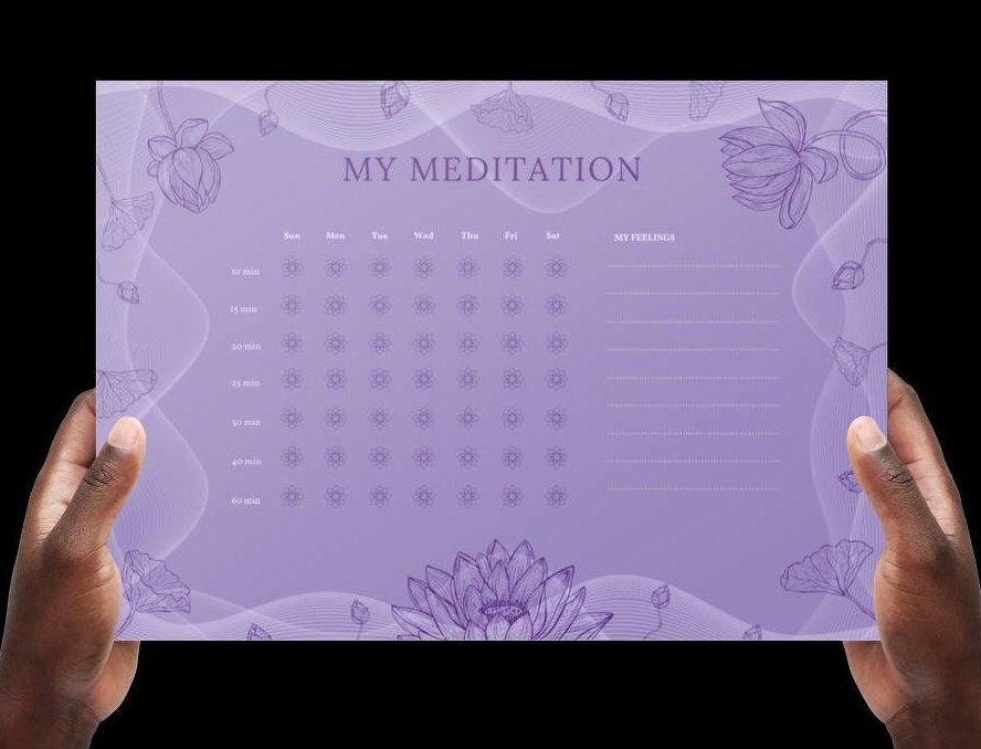 7-week Meditation Tracker, Meditation Planner, Self-development, Mental ...