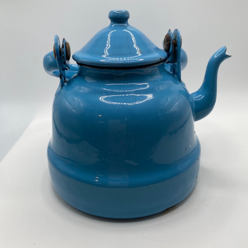 Blue Enamel Teapot - Etsy