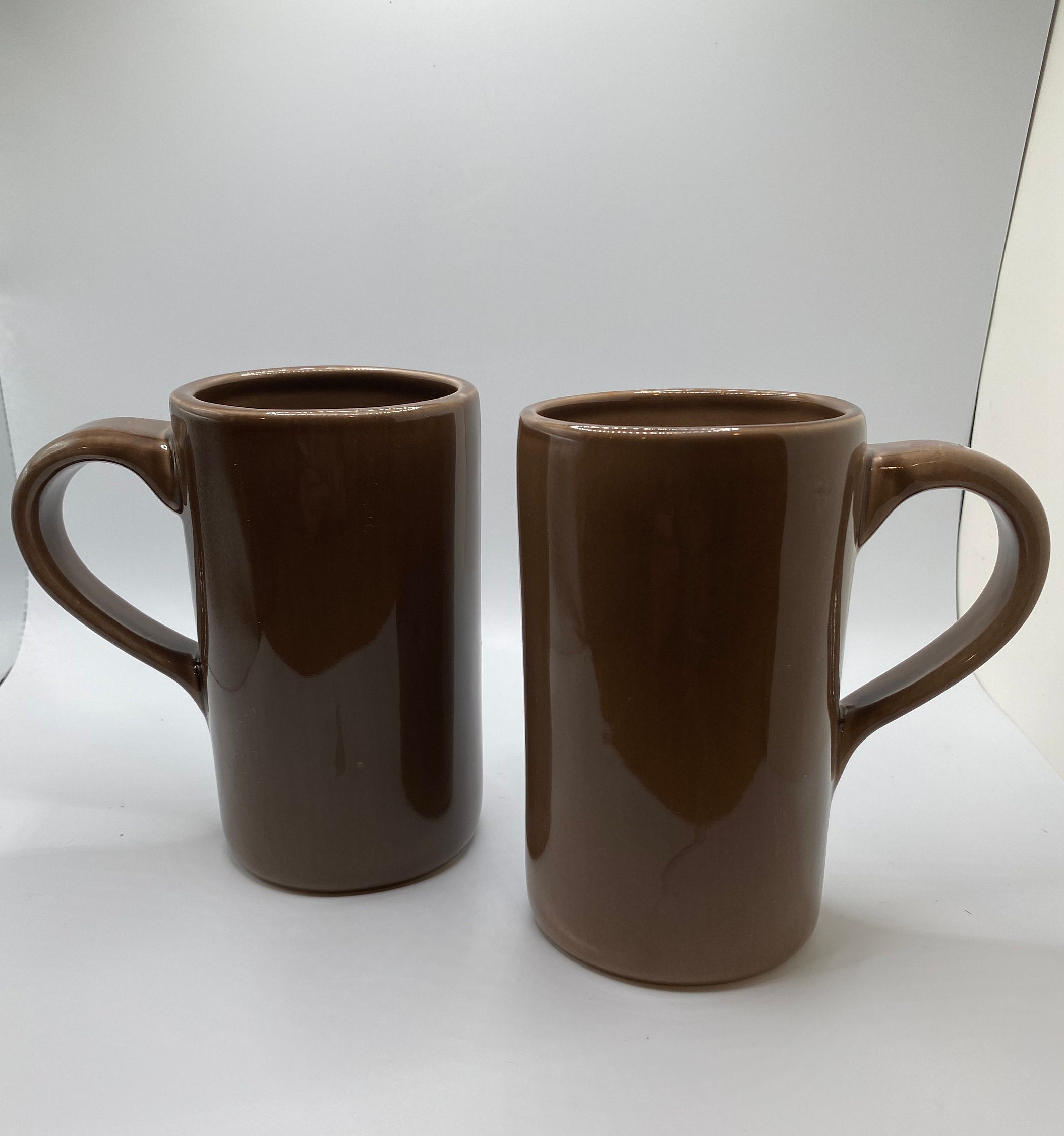 Pottery Barn Studio Barbara Eigen Tall Brown Coffee Mugs - Etsy