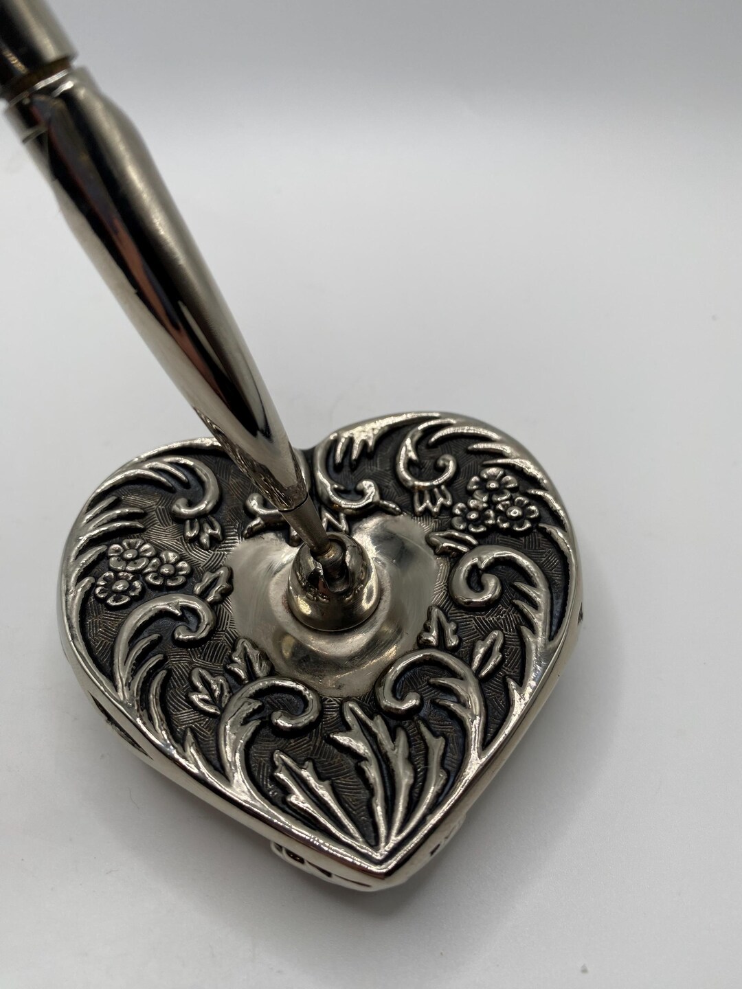 Vintage Godinger Silver Heart Shapped Pen Holder 1992 - Etsy
