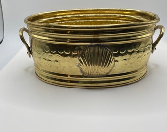 Vintage Small Oval Brass Double Handle Pot Shell Design - Etsy