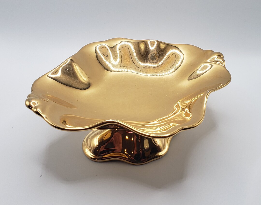 Vintage Royal Winton Grimwades Golden Age Candy Dish Gold Jewelry Mid ...