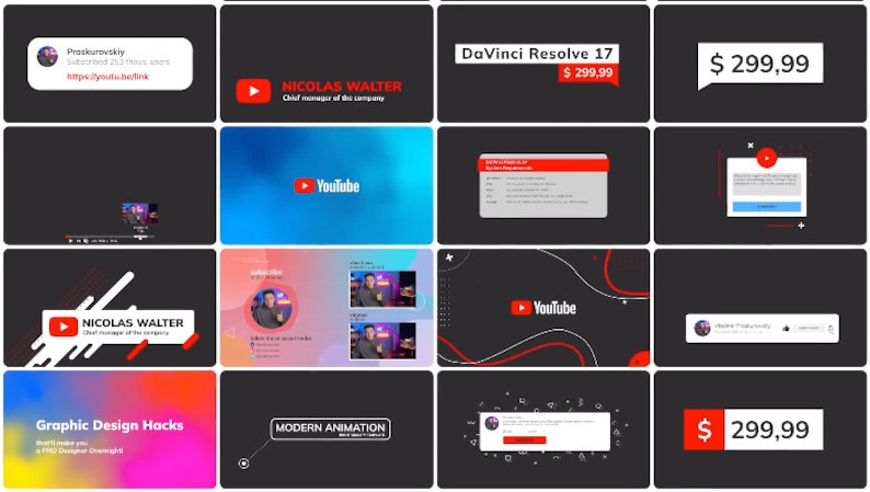Davinci Resolve Youtube Creator Pack: Essential Library (PDF) - Etsy