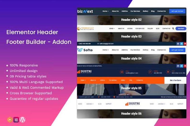 Elementor Header Footer Builder Addon: Website Design Templates - Etsy