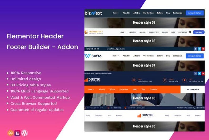 Elementor Header Footer Builder Addon: Website Design Templates - Etsy