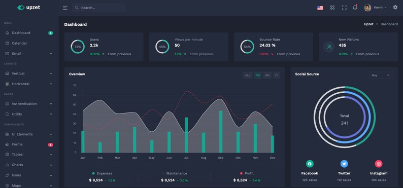 Upzet PHP Admin & Dashboard Template Template for PHP Admin and ...