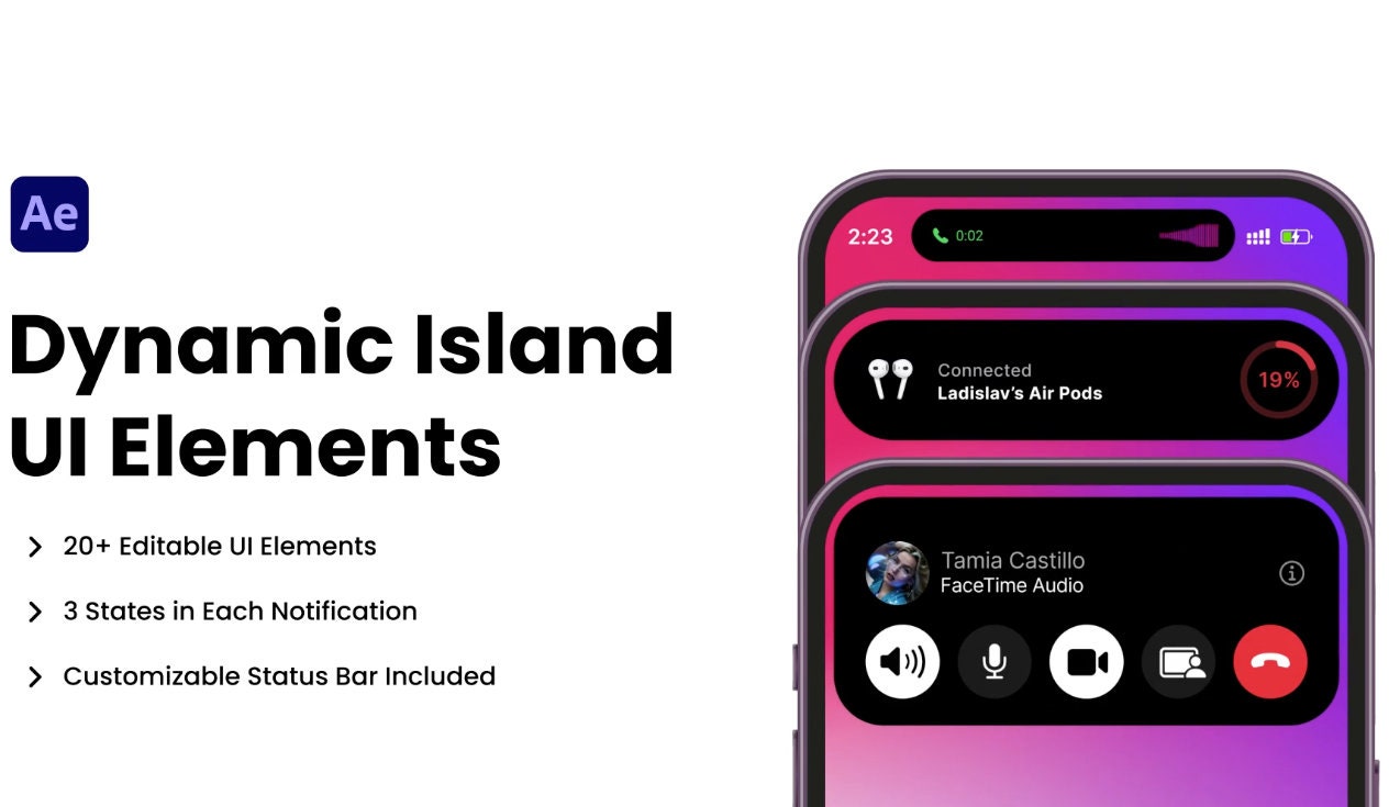 Dynamic Island UI Elements for After Effects - Etsy