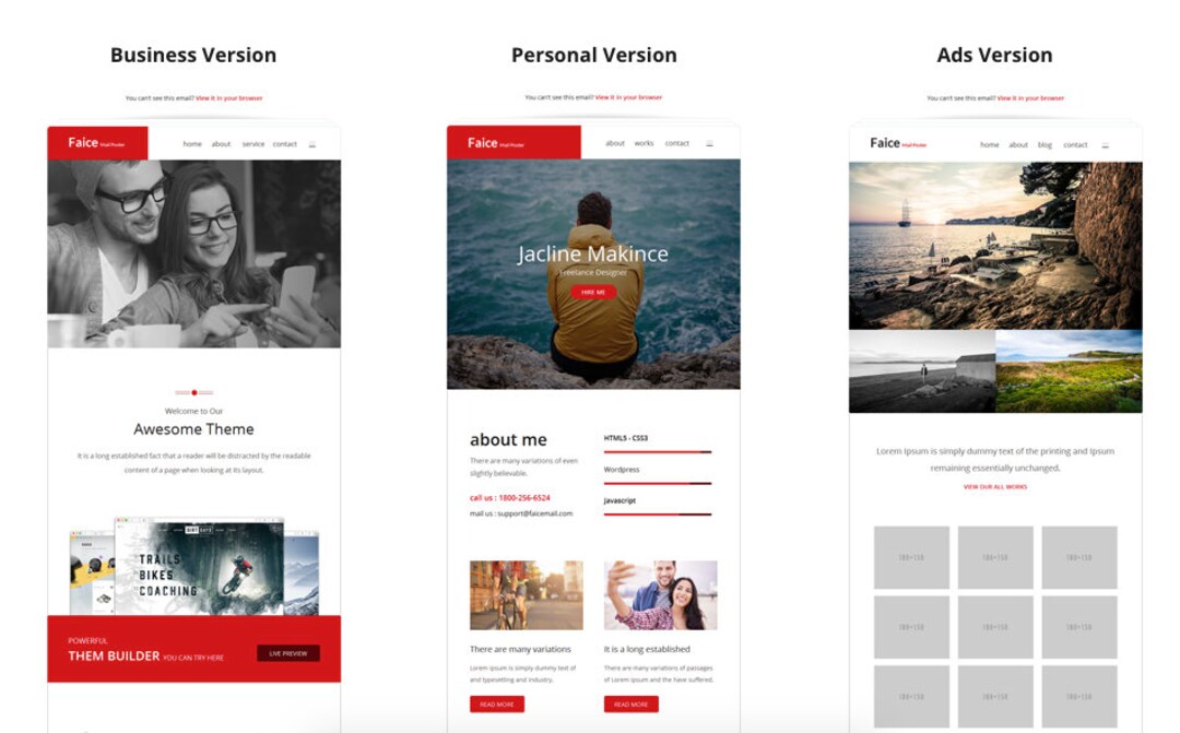 Responsive Email Templates: Customizable Design Set (mailchimp ...