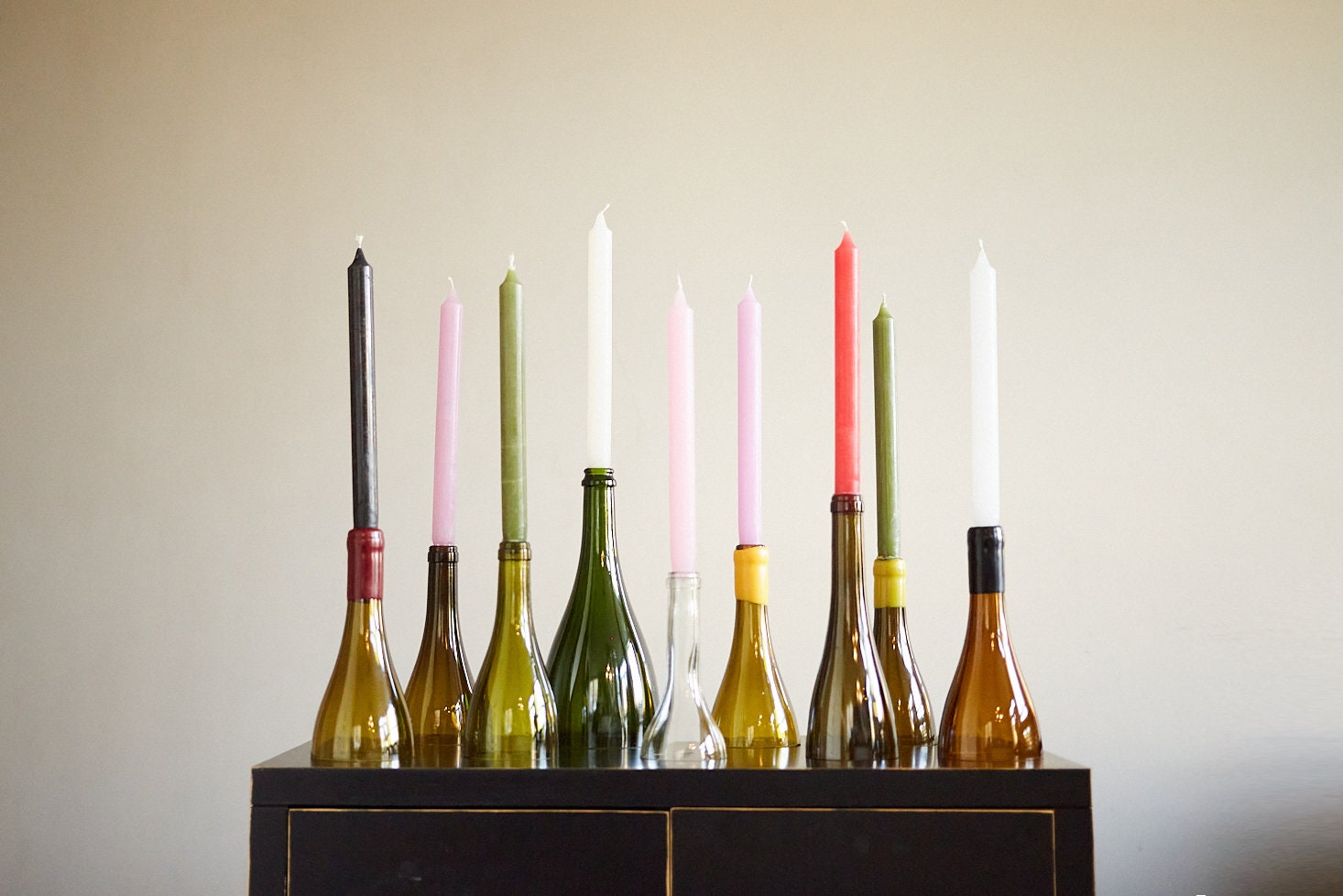Candle Holder Hand made From Repurposed Wine Bottle candle Included Etsy