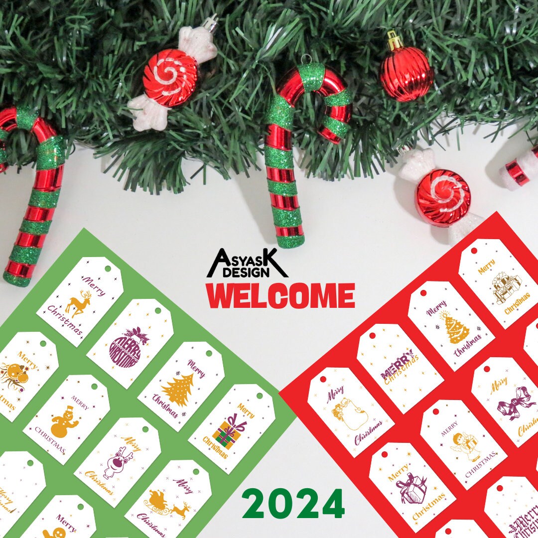 Christmas Tags Printable Christmas Gift Tags Santa Claus - Etsy