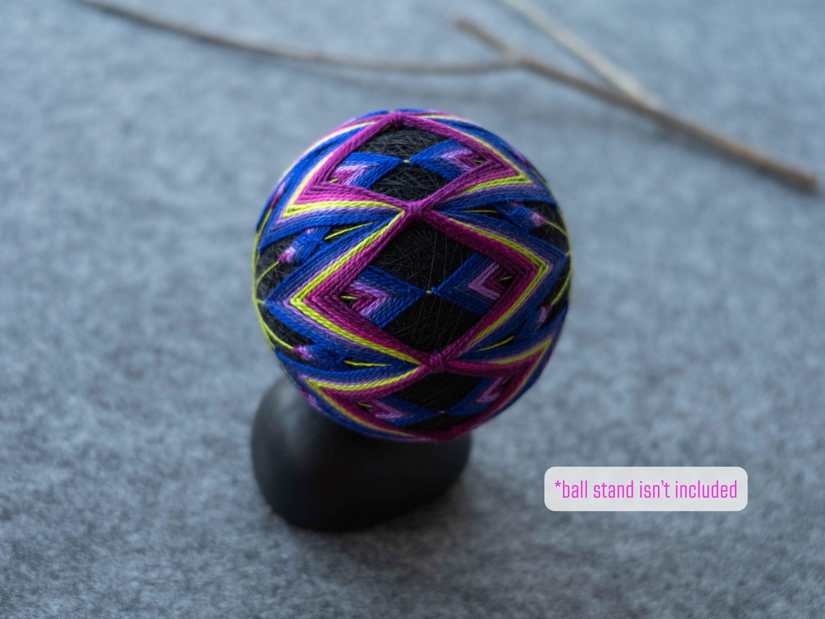 Embroidered Fiber Ball Art / Colorful Temari Art - Etsy
