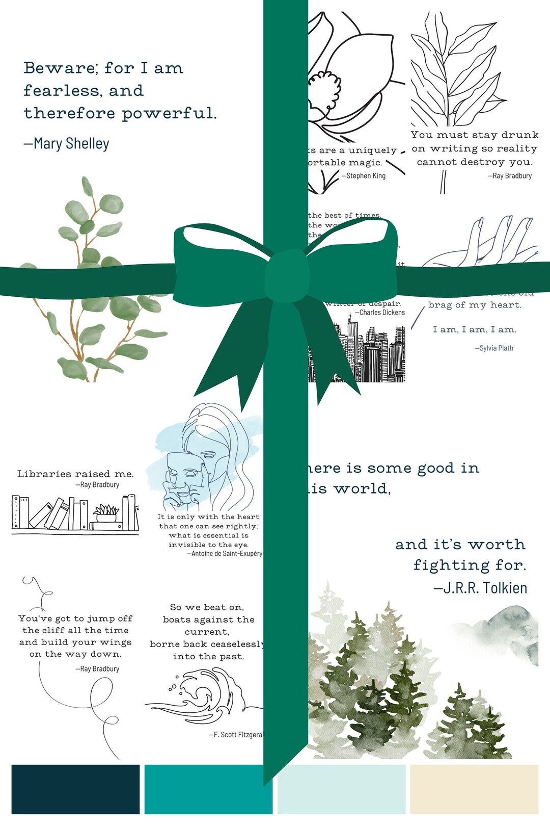 Literature Quote Poster Bundle 16"x20" | Digital Download - Etsy