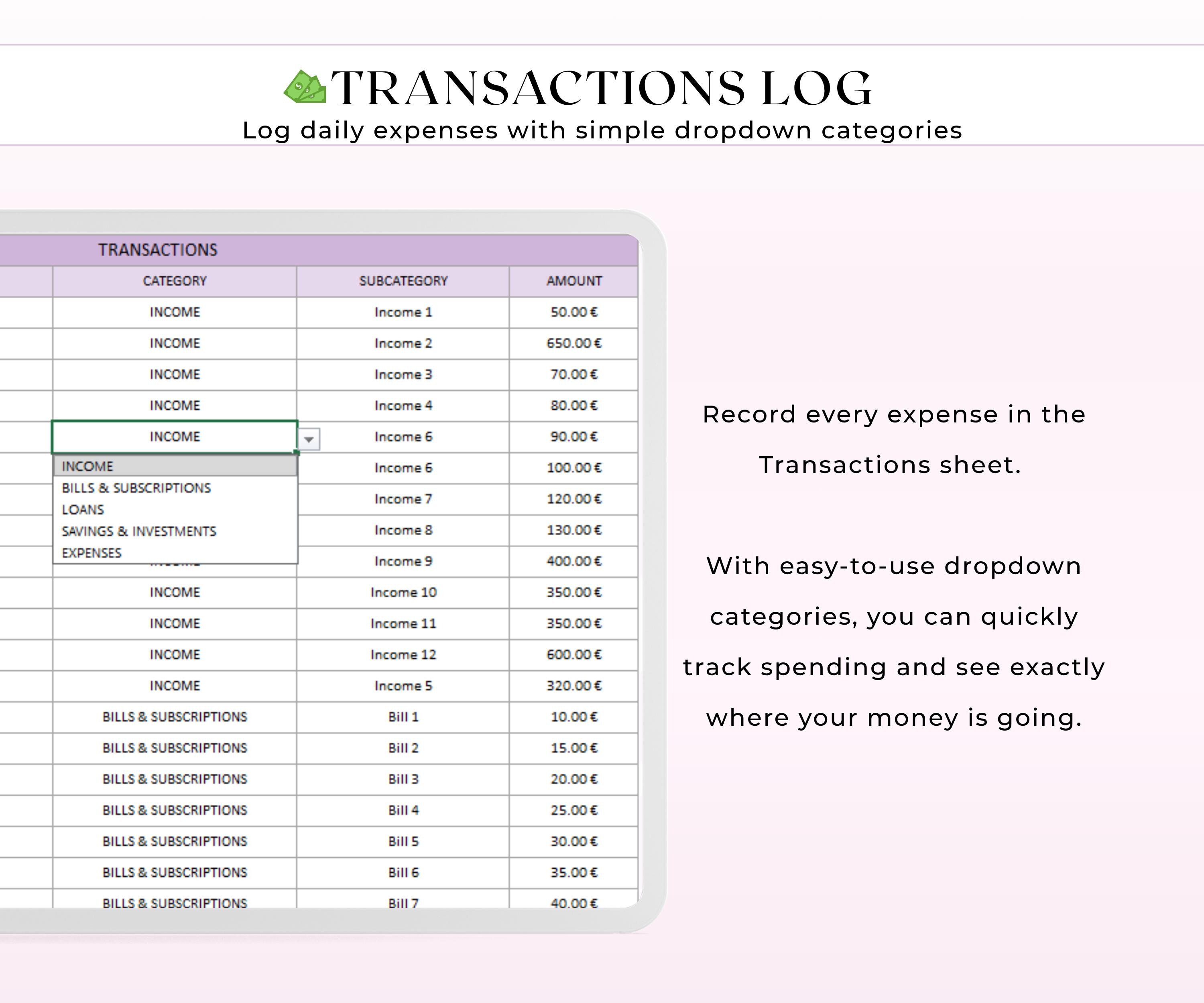 Monthly Excel Budget Spreadsheet - Personal Finance Template, Monthly ...