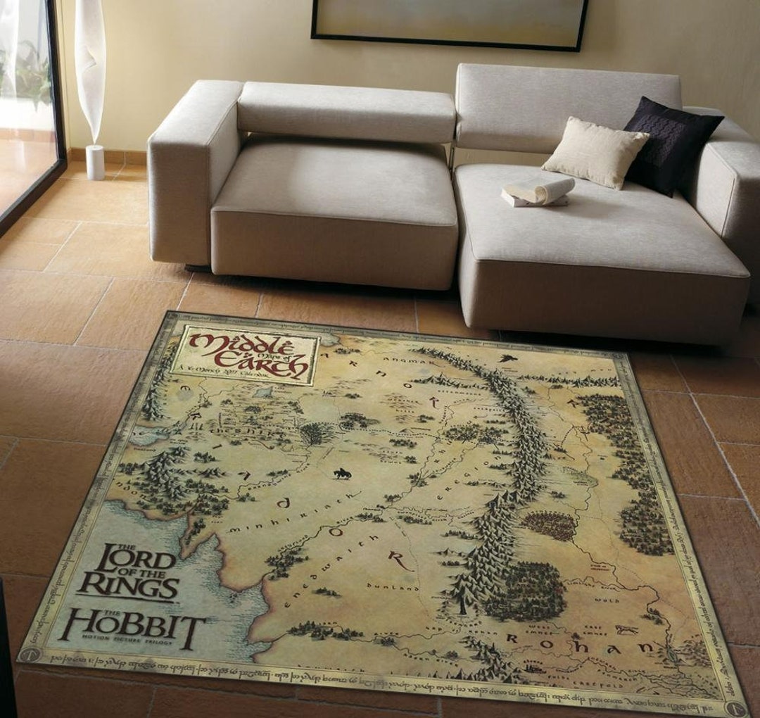 Lord of the Rings Rug Middle Earth Map Middle Earth Map Rug - Etsy