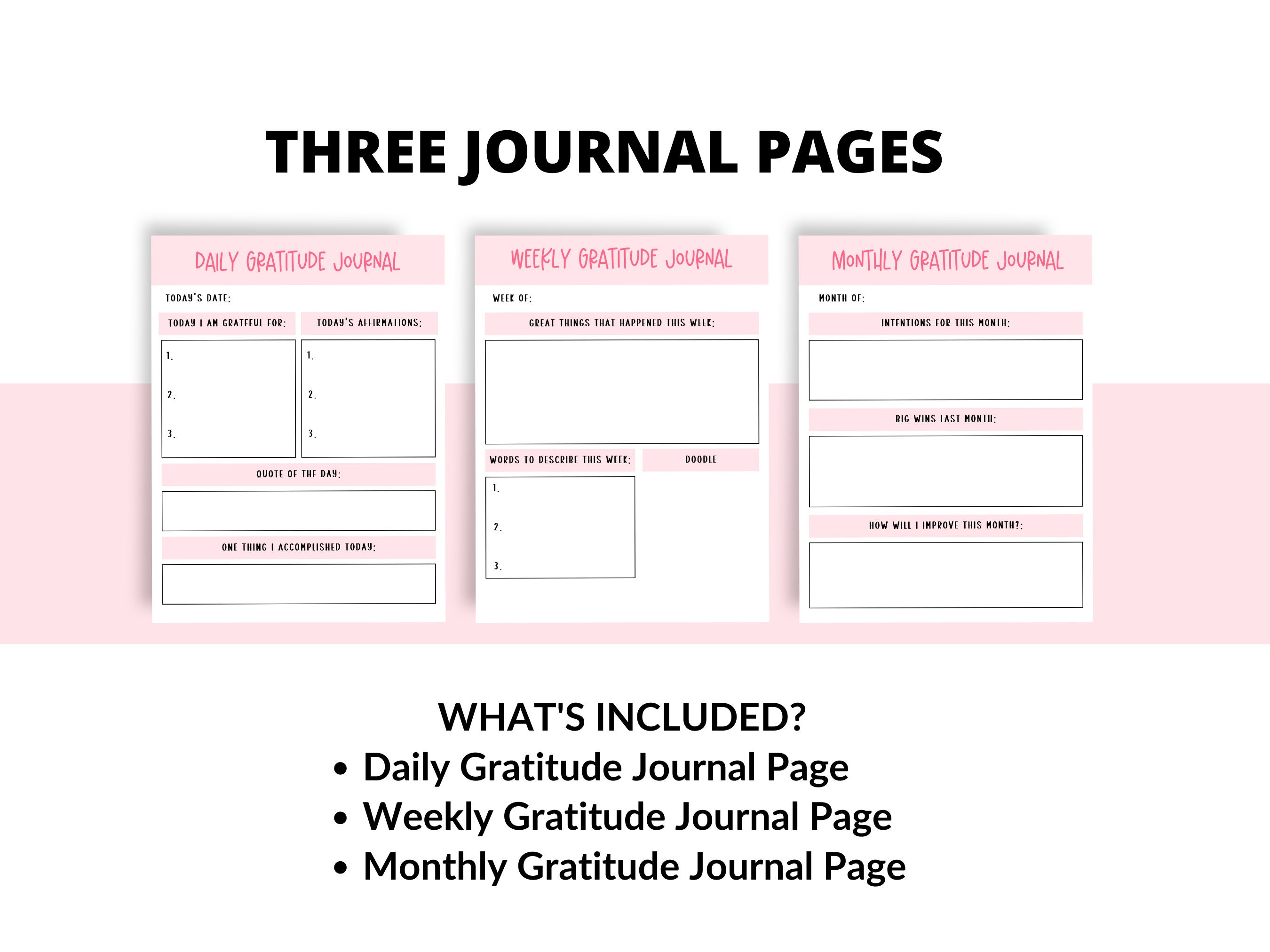 Gratitude Journal Printable Daily Gratitude Tracker Monthly Gratitude ...