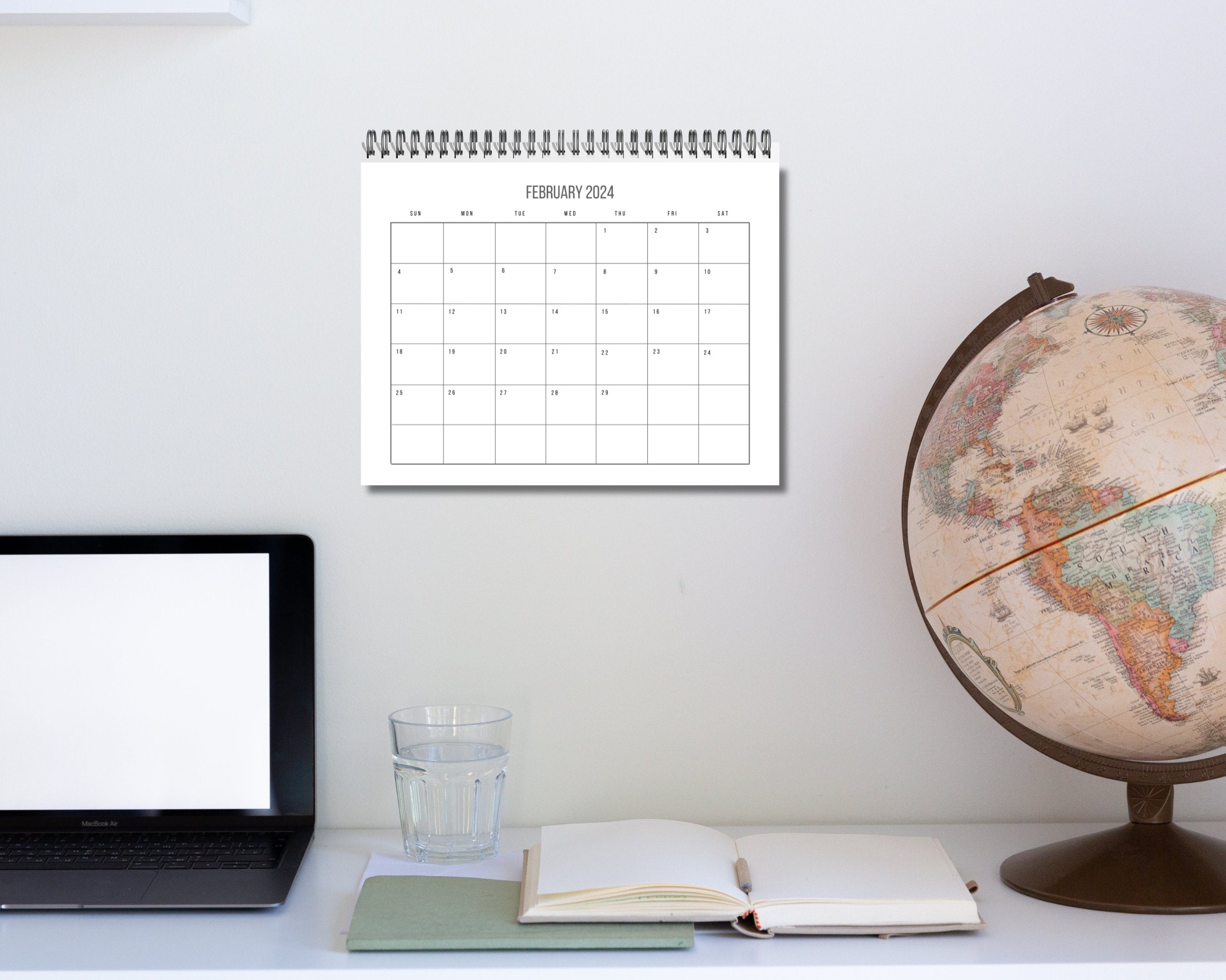 Printable Calendar 2024 | Monthly Planner 2024 | A4, Letter | Landscape ...