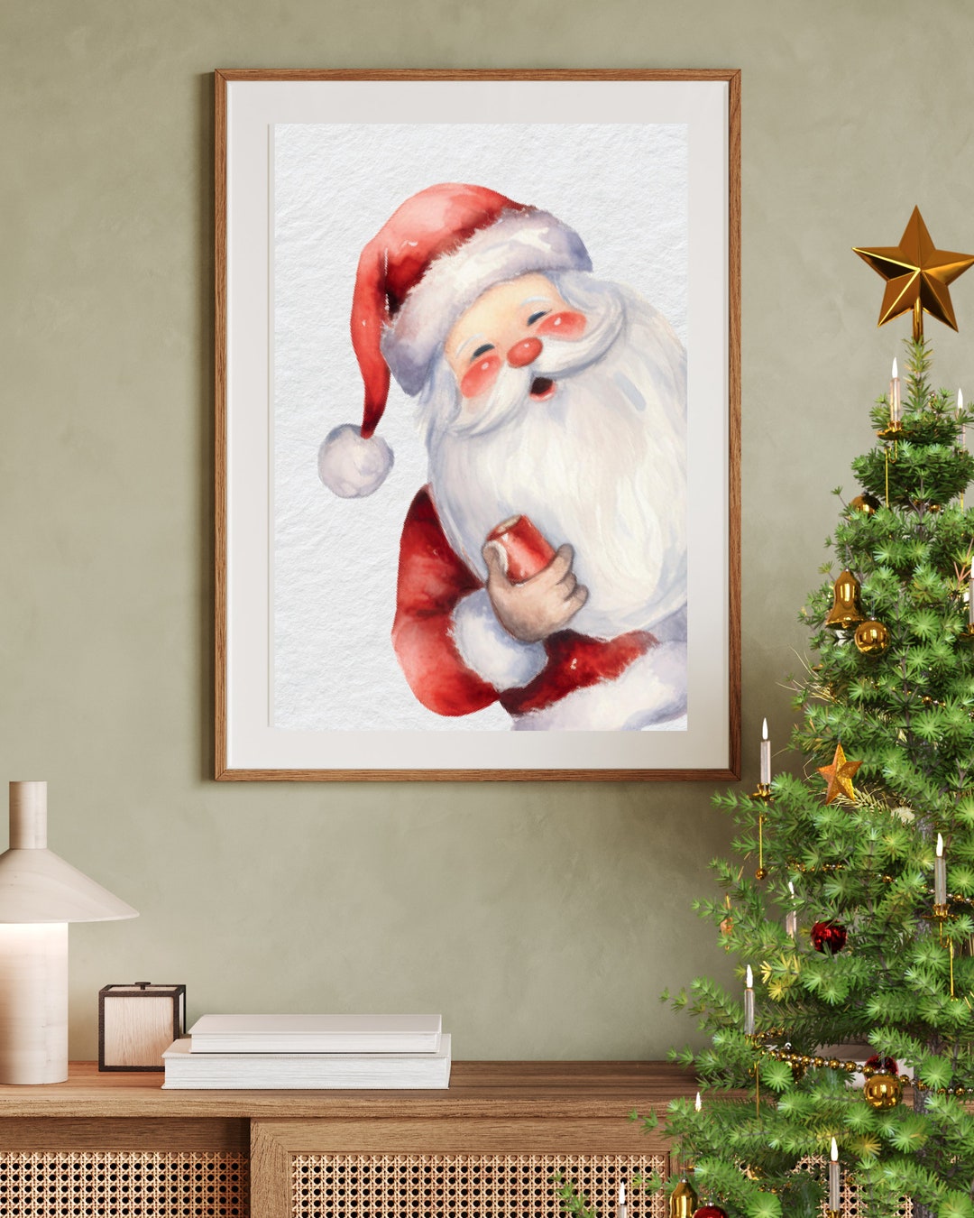 Santa Wall Art, Vintage Santa Print, Christmas Printable, Santa ...