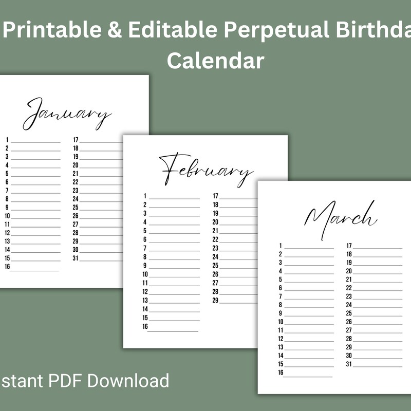 Perpetual Calendar - Etsy