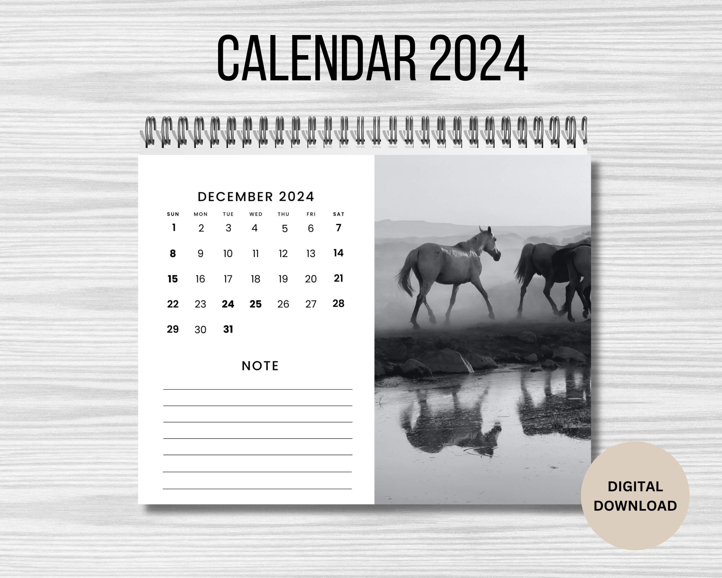 2024 druckbarer Kalender, 2024 Sonntag bis Samstag Kalender, 2024 ...