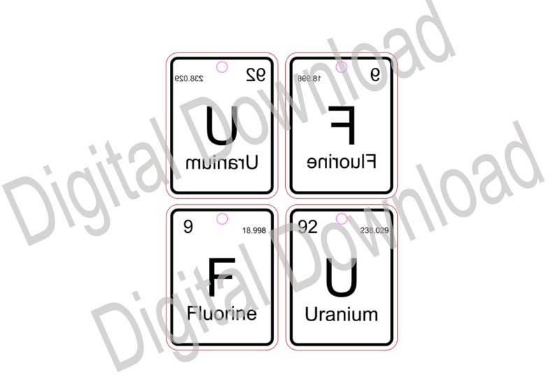 SVG Periodic Table FU Fuck You Earring Files Science Glowforge Digital ...